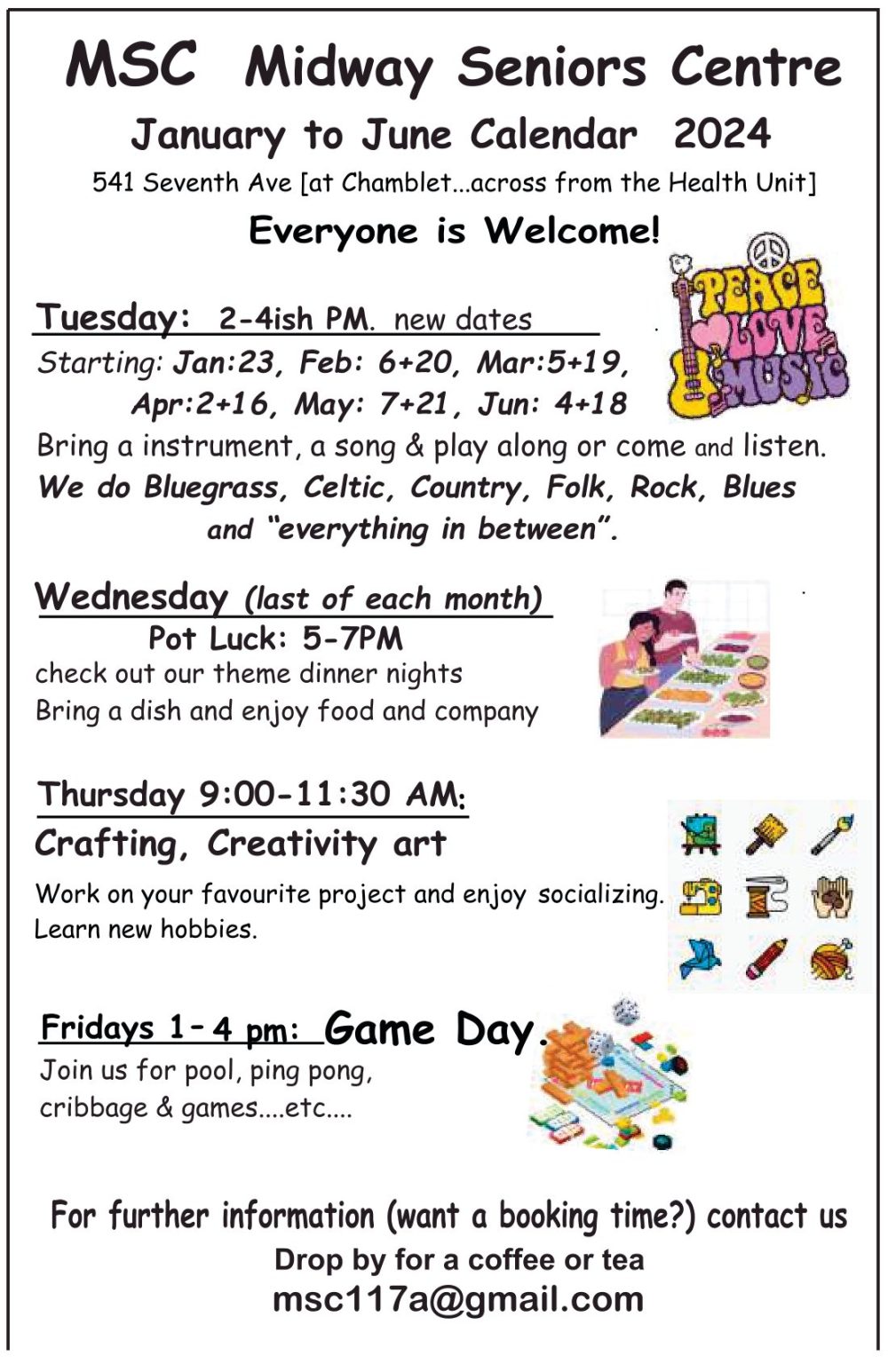 Midway Seniors Centre - January to June 2024 Event Calendar - The ...